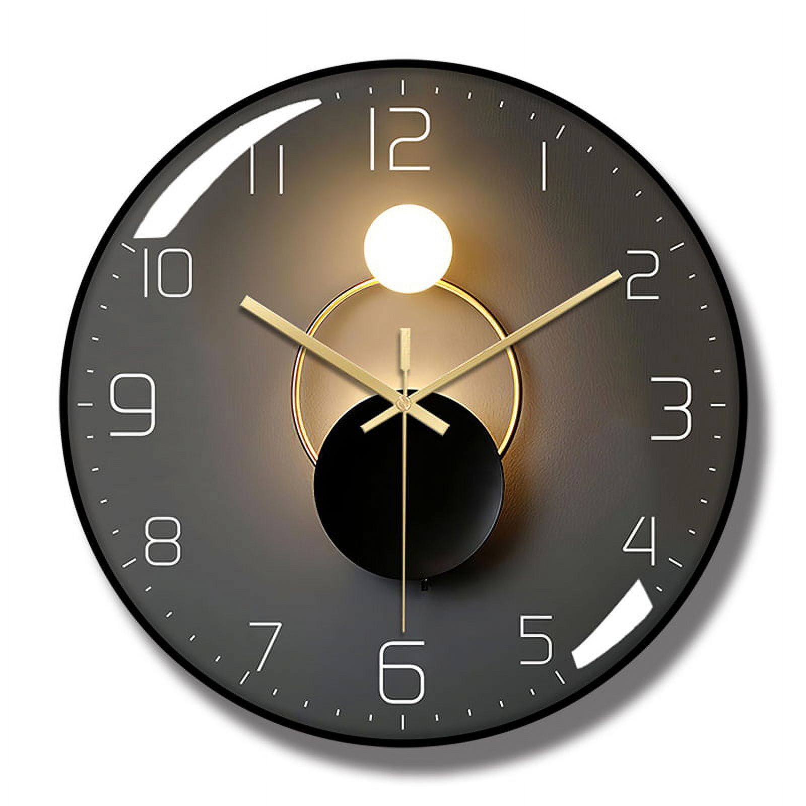 12 Inch Wall Clock Silent Non-Ticking Modern Wall Clocks Battery ...