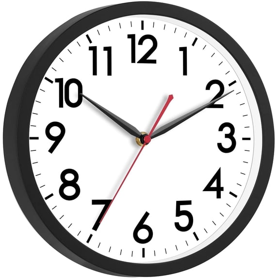 12 Inch Wall Clock Silent Non-Ticking Modern Wall Clocks Battery ...