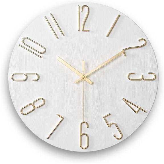 12 Inch Wall Clock Silent Non Ticking Modern Wall Clocks Battery ...