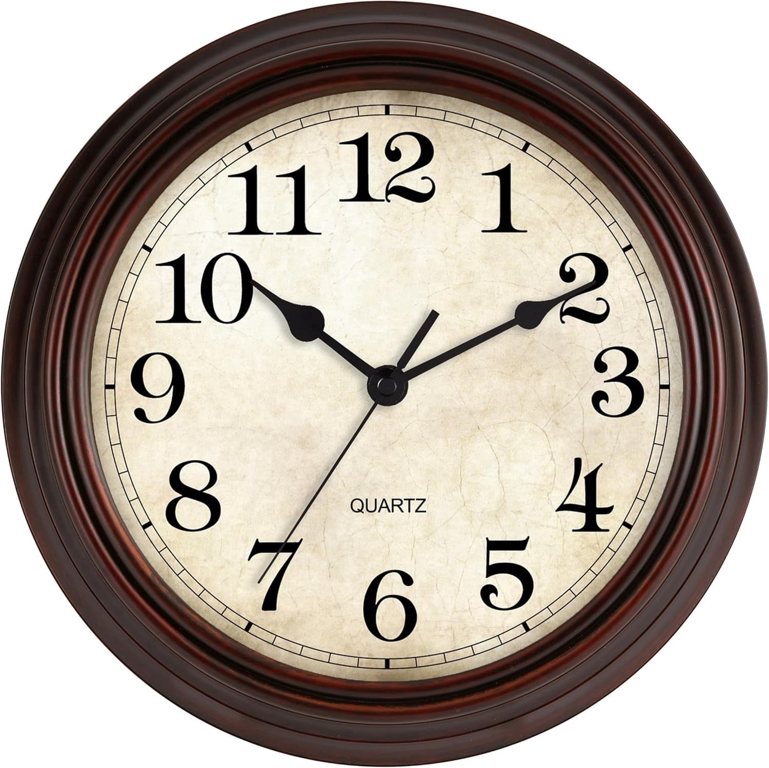 12 Inch Wall Clock Battery Operated Silent Non-Ticking Analog Wall ...