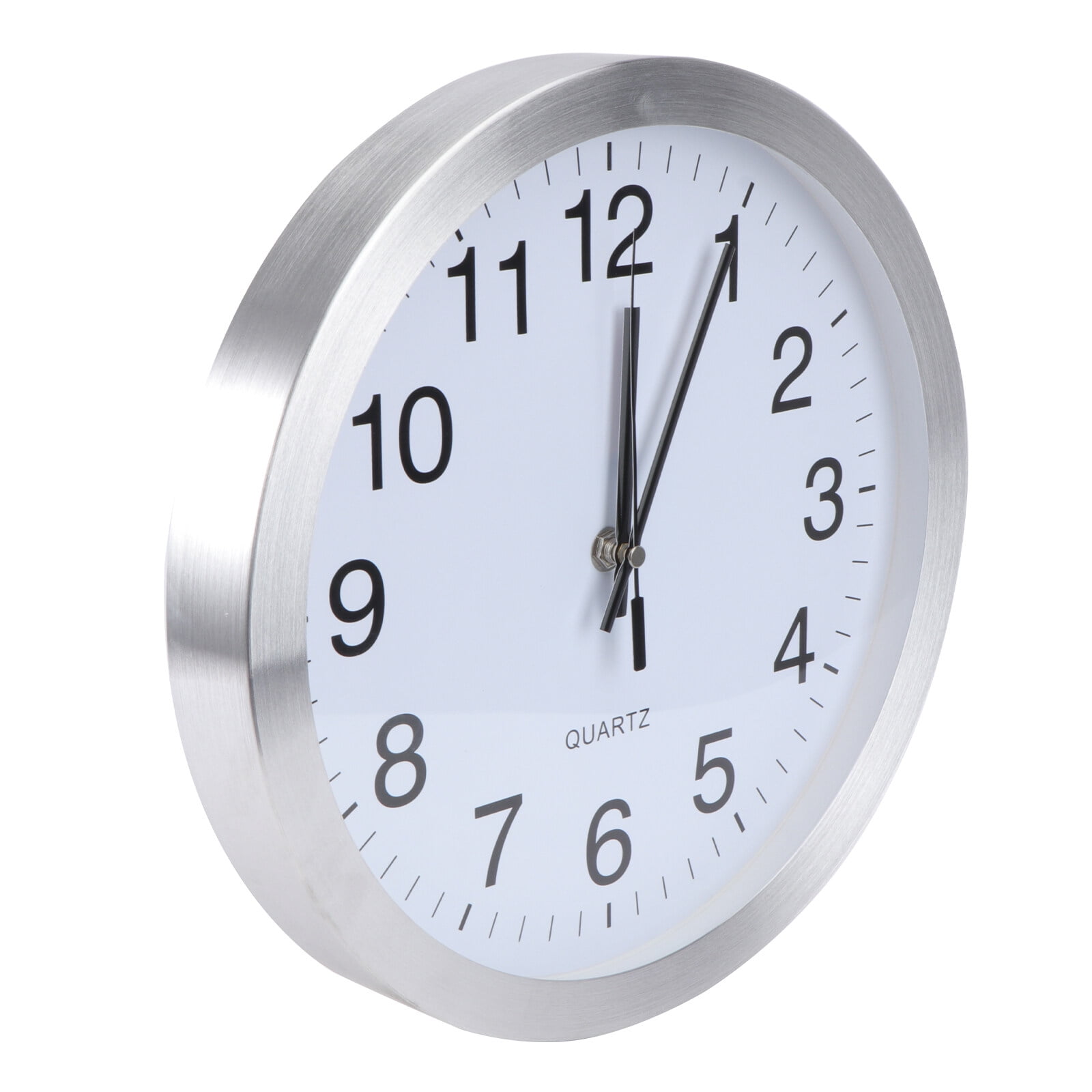 OULII Simple Style Wall Clock Metal Silver 1Set - Walmart.com