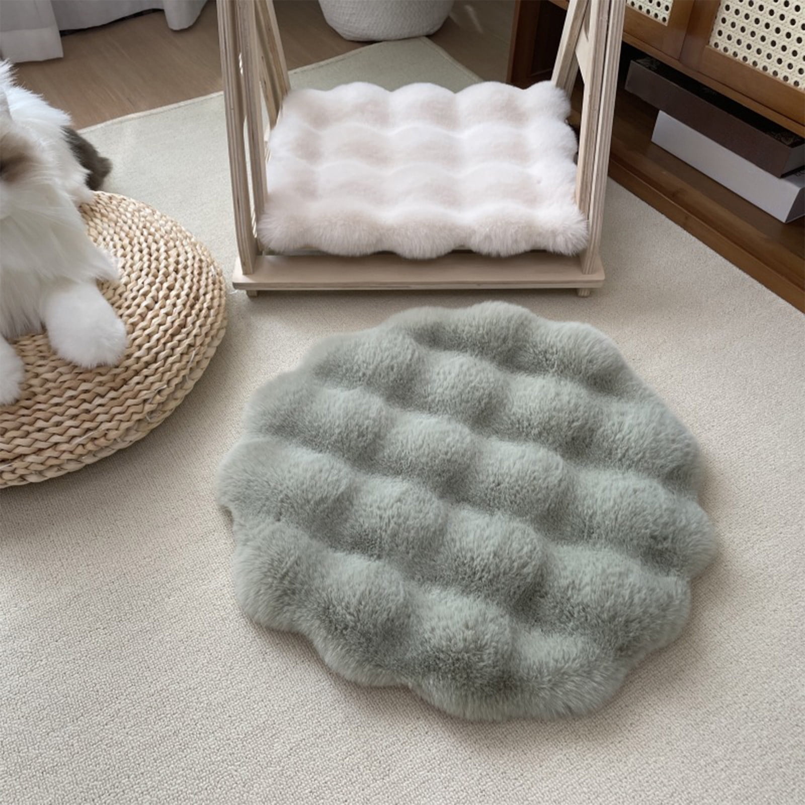 12 Inch Washable Round Pet Mat Warm Pet Supplies Pet Bed Soft Comfy Pet ...