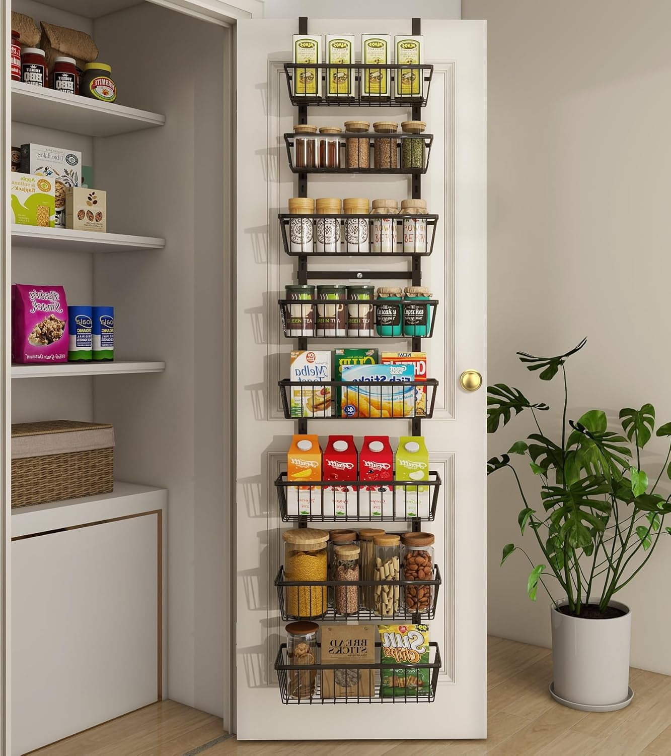 12 Inch Wide Narrow Over The Door Pantry Organizer, Pantry Organization ...