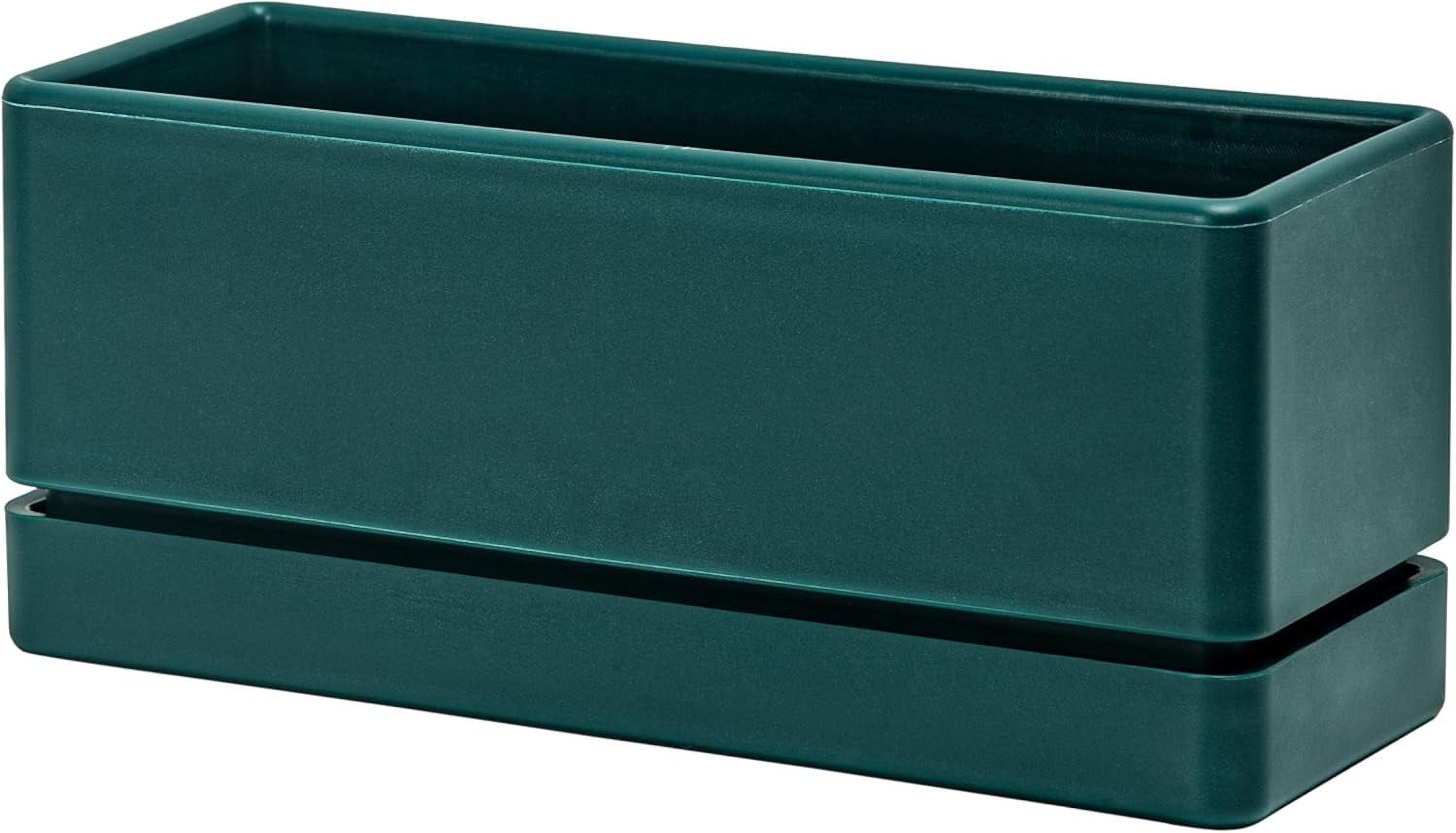 12 Inch Window Box Planter, Rectangle Plastic Herb Planter with ...