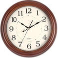 12 Inch Wood Wall Clock, Retro Wooden Wall Clocks Battery Operated ...