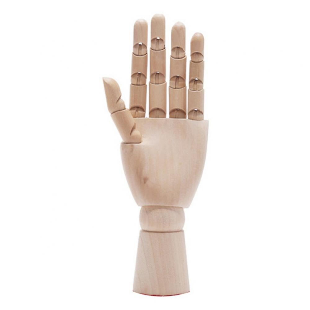 12 Inch Wooden Hand Model Flexible Moveable Fingers Manikin Hand Figure ...