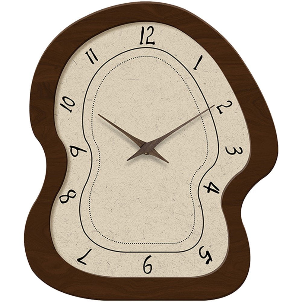 12 Inch Wooden Irregular Clock Wall Clock Wood Grain Clock Creative ...