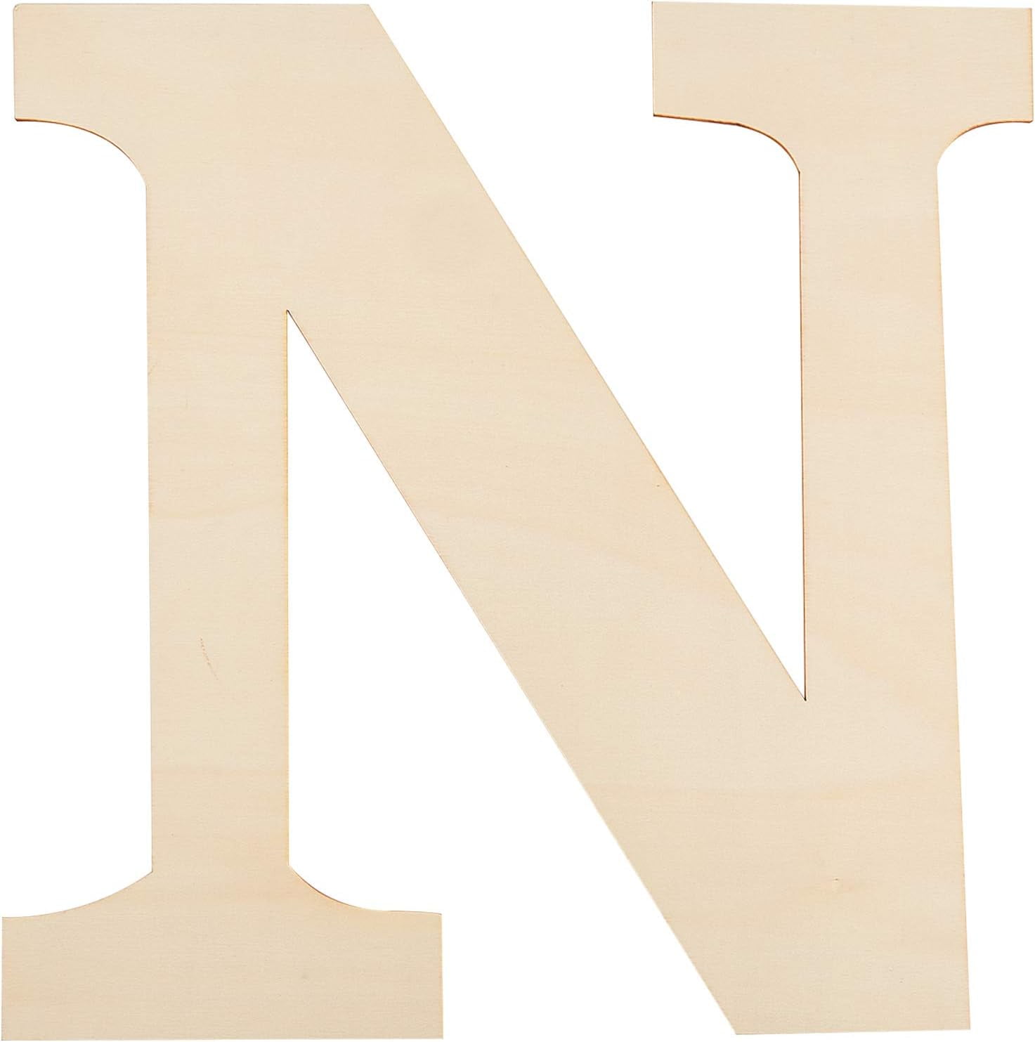 12 Inch Wooden Letters N Unfinished Wood Letters Wooden Alphabet Cutout ...