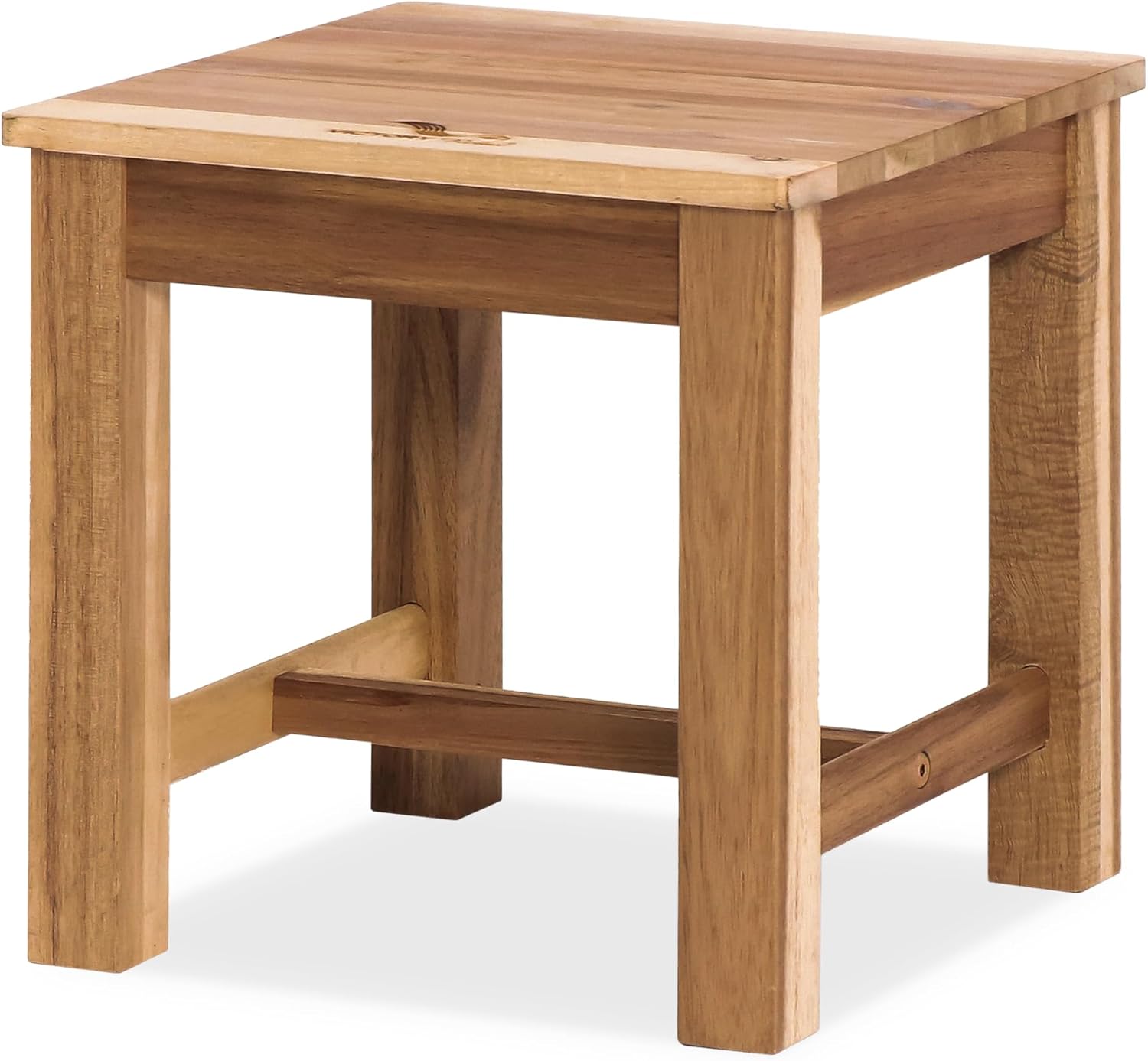 12 Inch Wooden Step Stool, Small Nature Beach Chair Under Desk, Indoor ...
