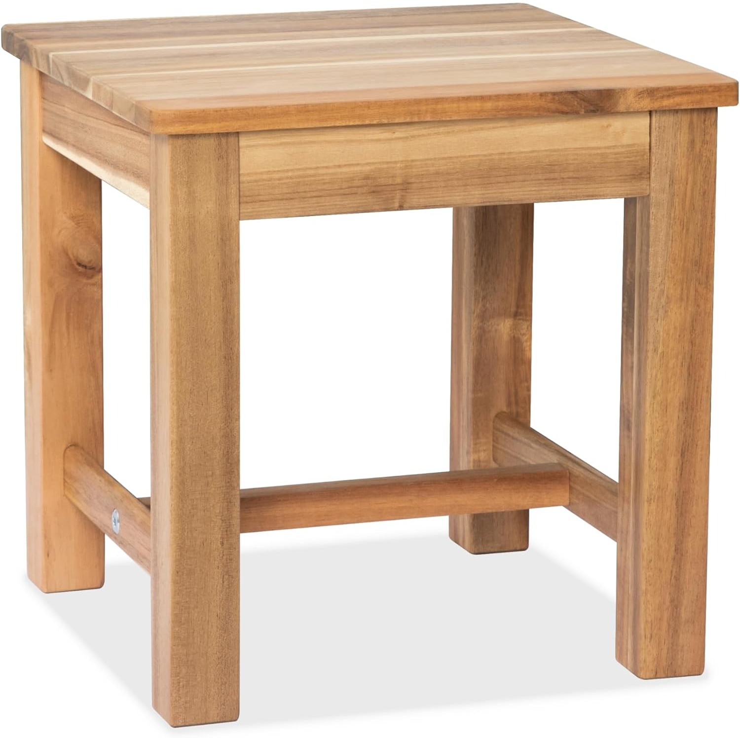 12 Inch Wooden Step Stool, Small Nature Beach Chair Under Desk, Indoor ...