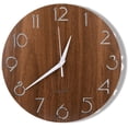 12 Inch Wooden Wall Clock, Cut-Out Numbers Design, Rustic Country Style ...