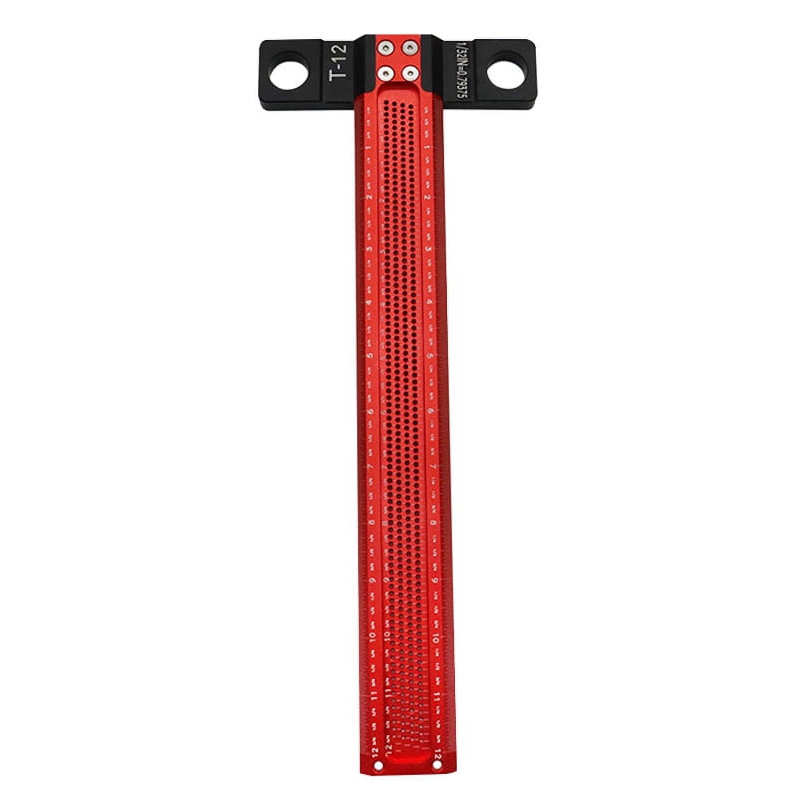 12 Inch Woodworking Scribe T-Type Square Hole Scribing Ruler - Walmart.com