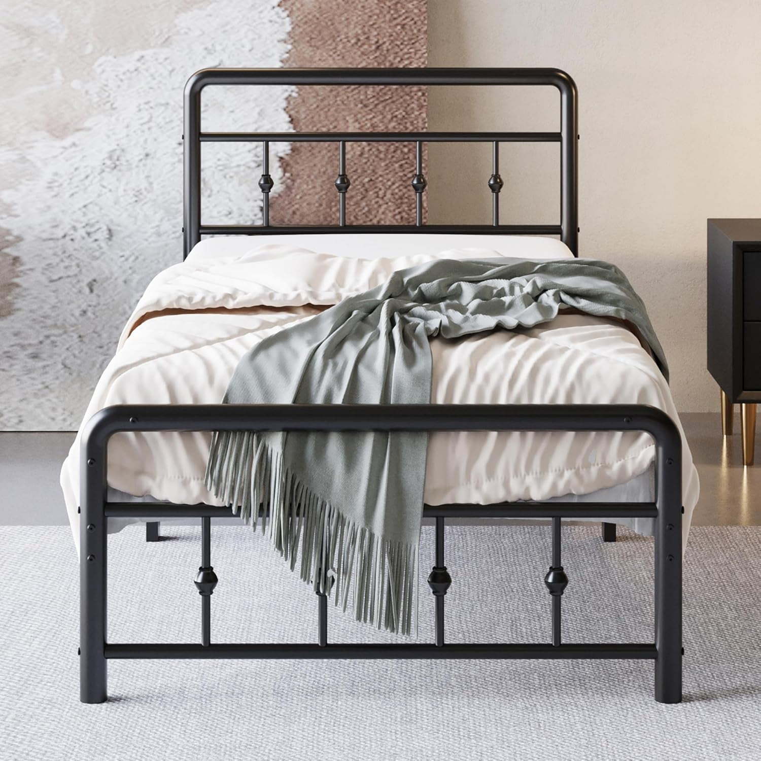 12 Inch XL Bed Frames with Victorian Headboard and Footboard, No Box ...
