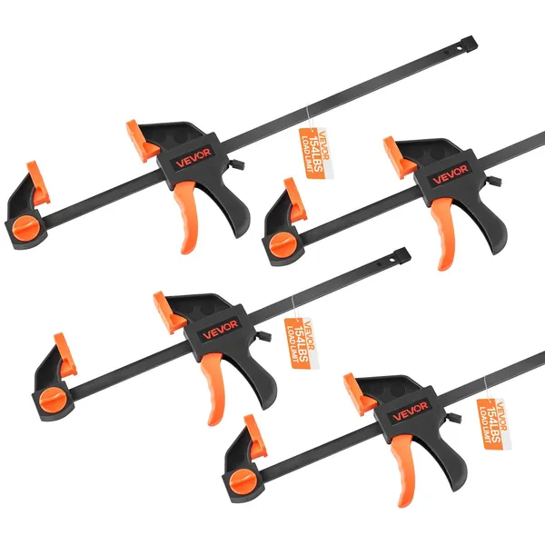 12-Inch and 6-Inch Bar Clamps Set for Woodworking-2-Pack Adjustable ...