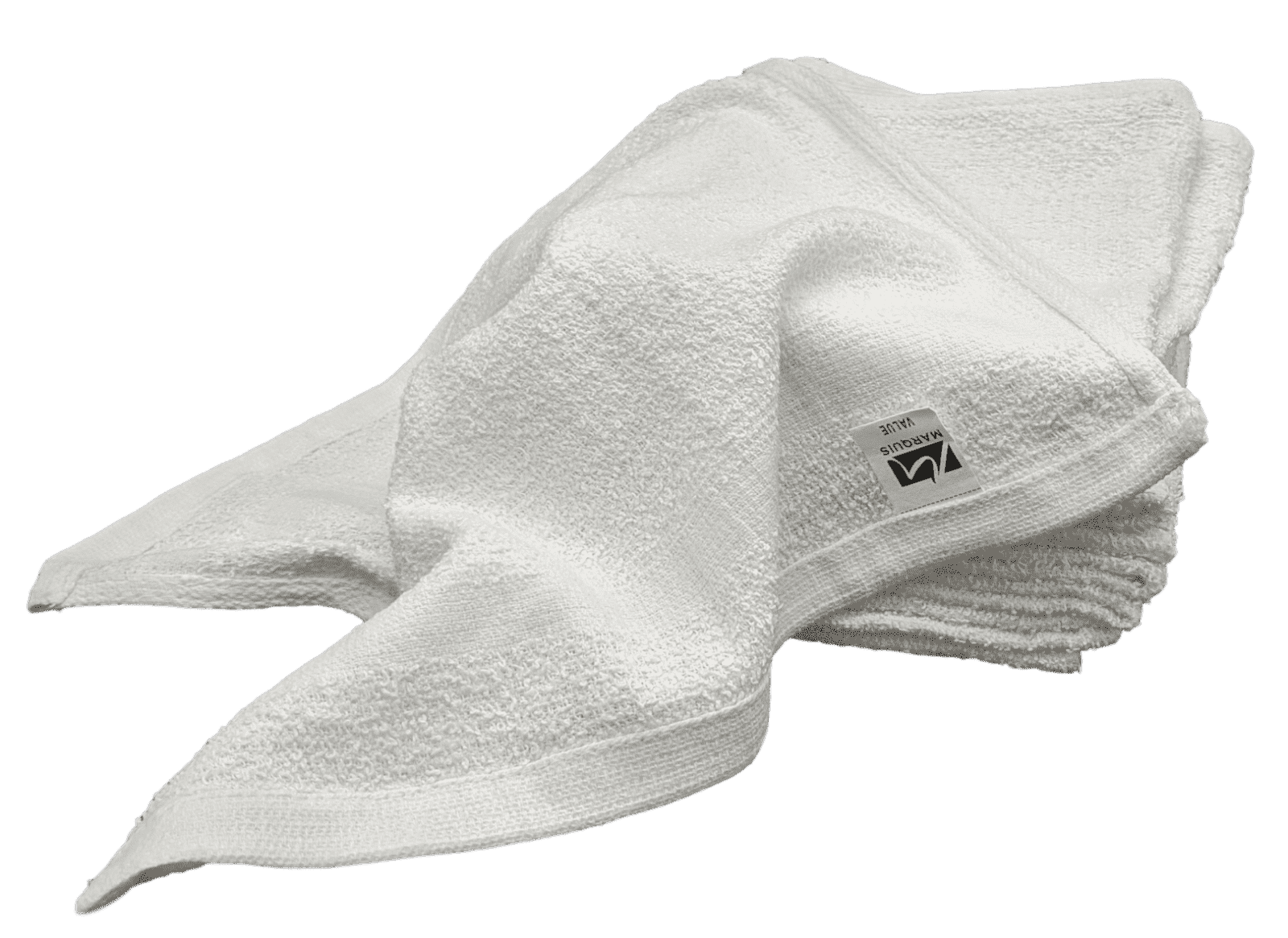 12 Inch x 12 Inch White Cotton Value Washcloths - Reusable Lt Weight ...