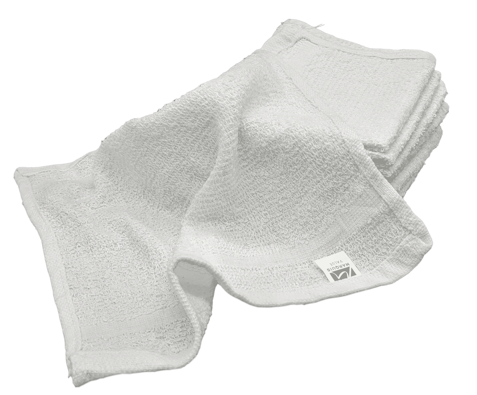 12 Inch x 12 Inch White Cotton Value Washcloths - Reusable Lt Weight ...