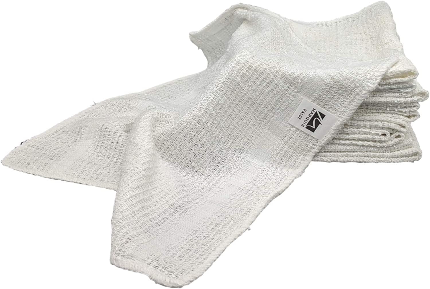 12 Inch x 12 Inch White Cotton Value Washcloths - Reusable Lt Weight ...