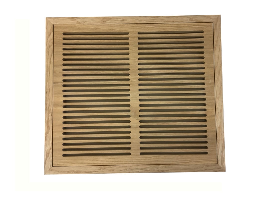 12 Inch x 18 Inch Red Oak Hardwood Vent Floor Register Flush Mount ...