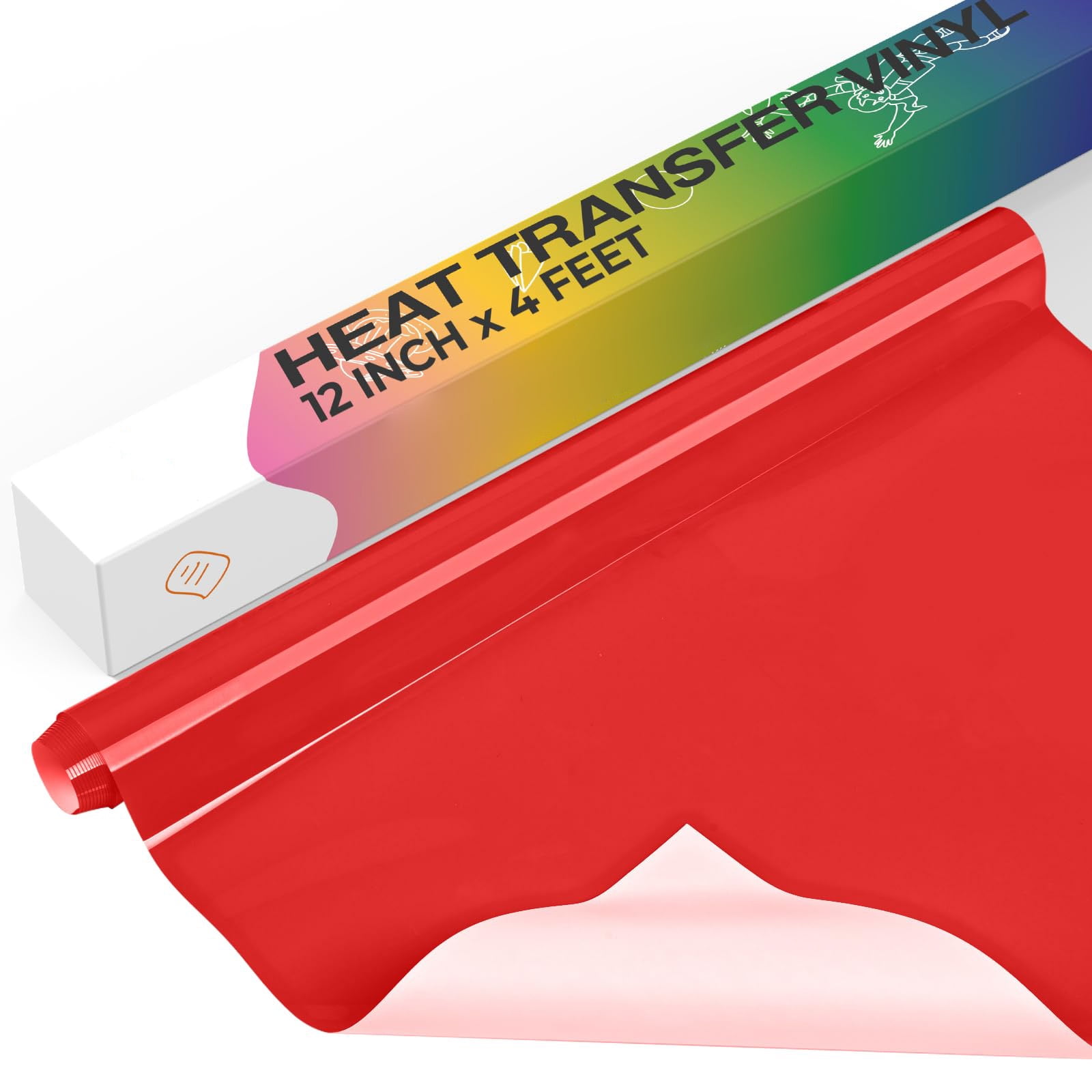 12 Inch x 4FT Red HTV Vinyl Roll, Heat Transfer Vinyl for DIY Apparel ...