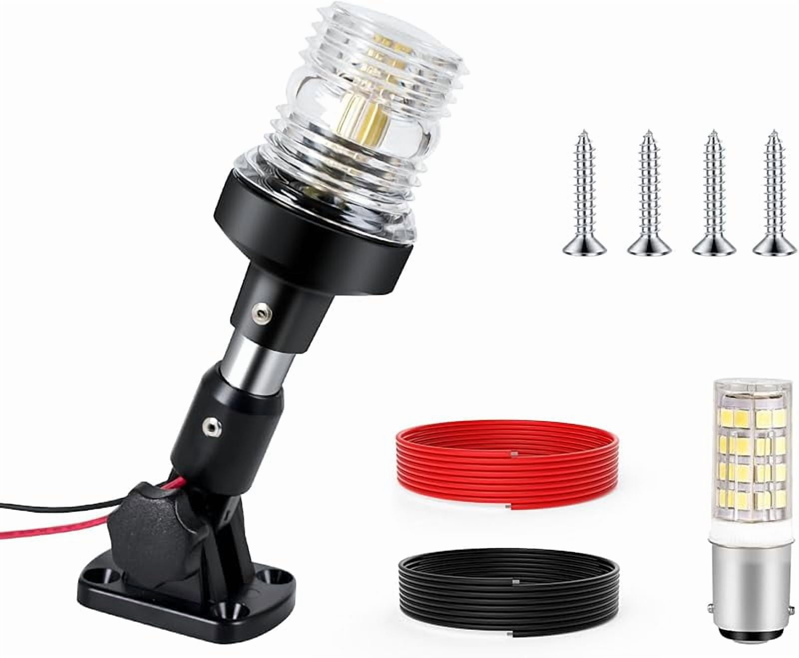 12 Inches Anchor Light Boat Stern Light Waterproof IP67, White Fold ...
