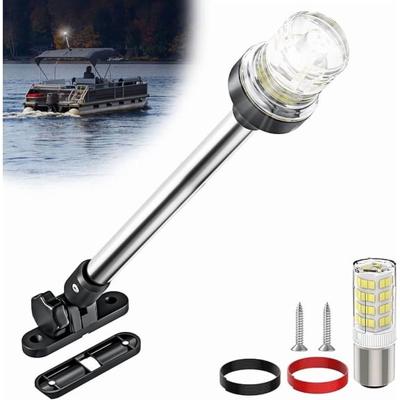 "24"" Marine LED Boat Navigation Stern Light with Aluminum Pole, Warm ...