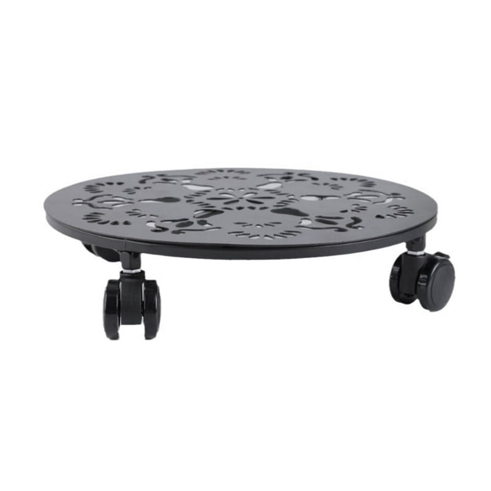 12 Inches Large Metal Plant Stands with Wheels Round Planter Pot Mover ...