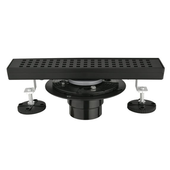 12 Inches Linear Shower Drain with Removable Quadrato Pattern Grate ...