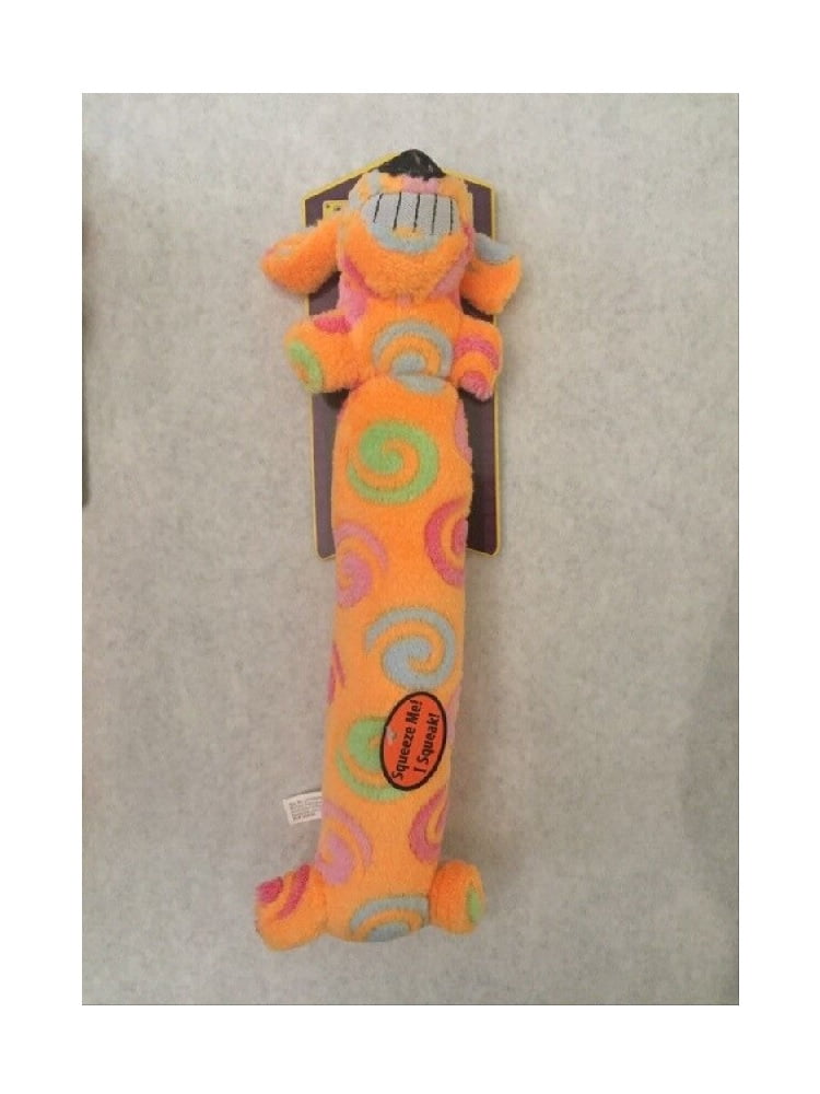 12 Inches Long Loofa Swirl Dog Toy Colorful Pattern Soft Plush Squeaker ...