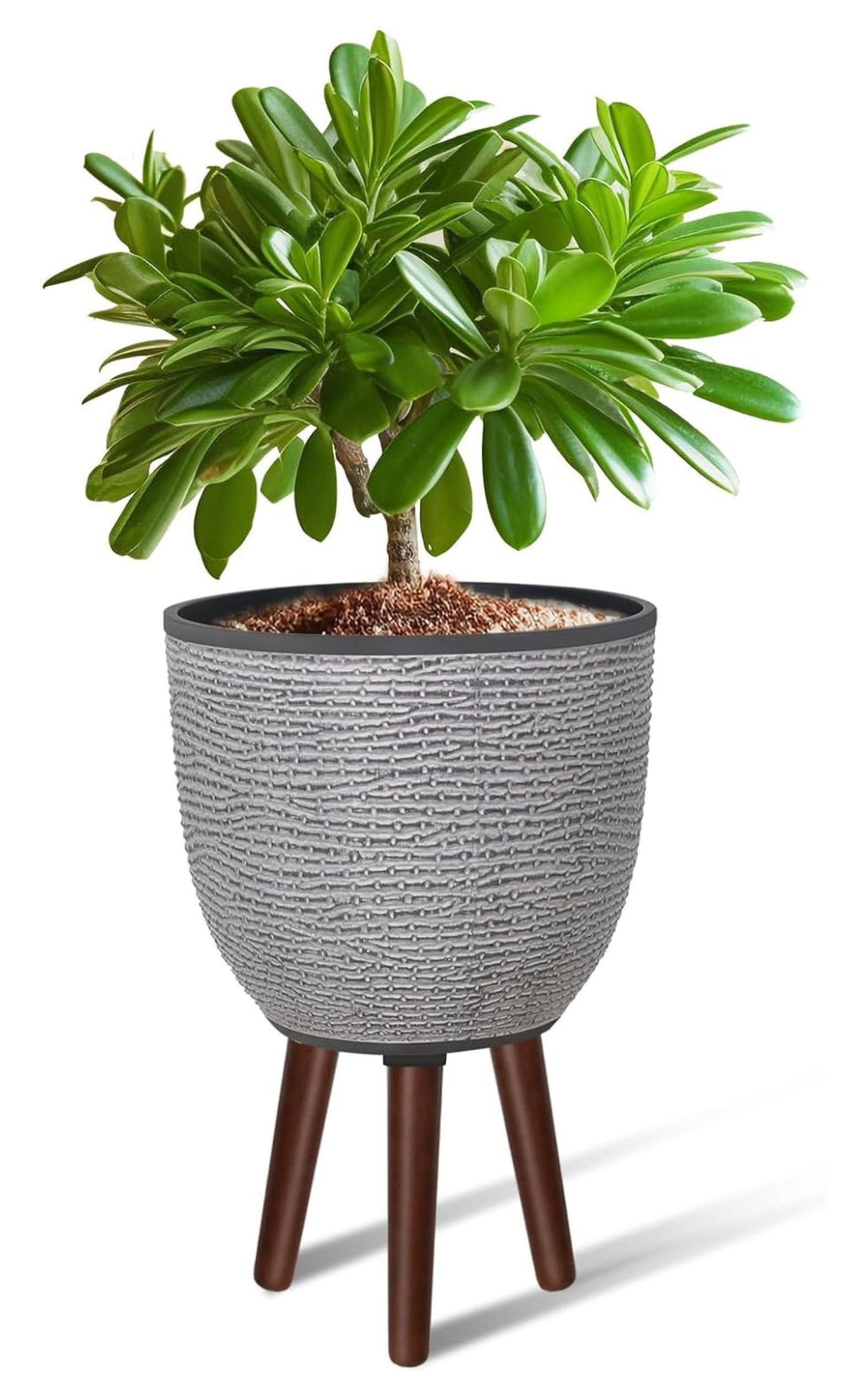 12 Inches Plant Pot with Stand, Large Decorative Standing Planters with ...