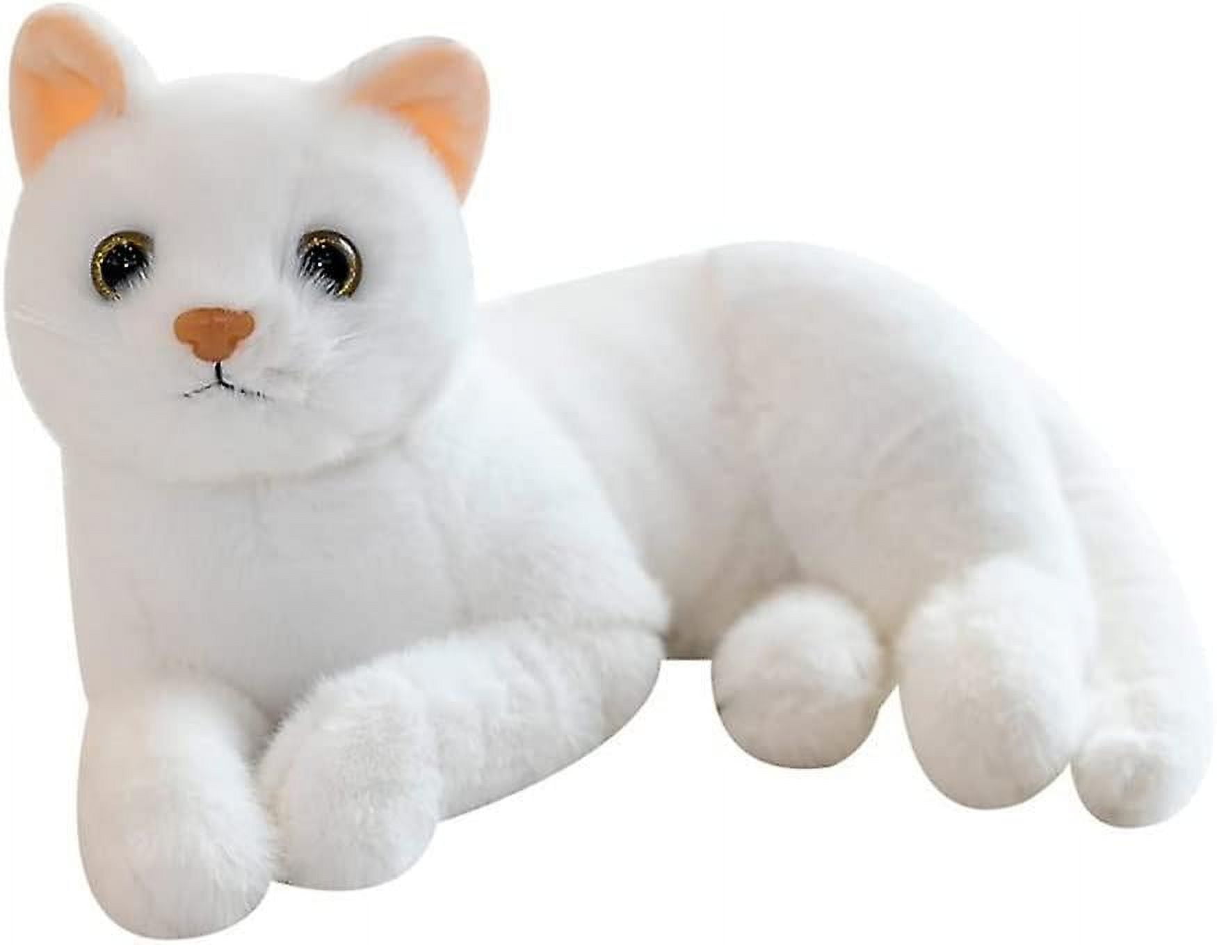 12 Inches Simulation Pure White Cat Plush Toy - Real Life White Cat ...