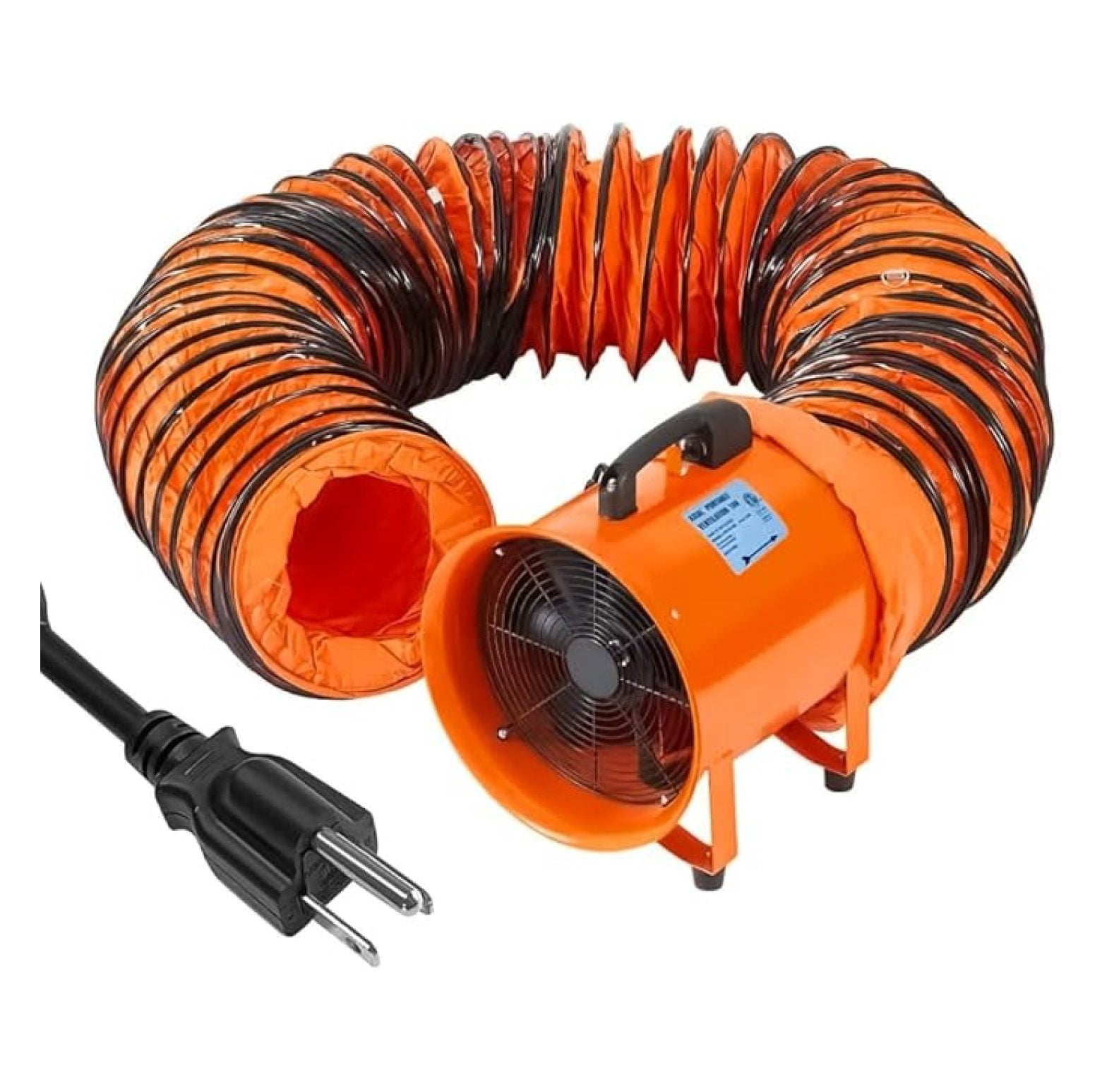 12 Inches Utility Blower Exhaust Fan with 16.4 FT Duct, 3500 r/min ...