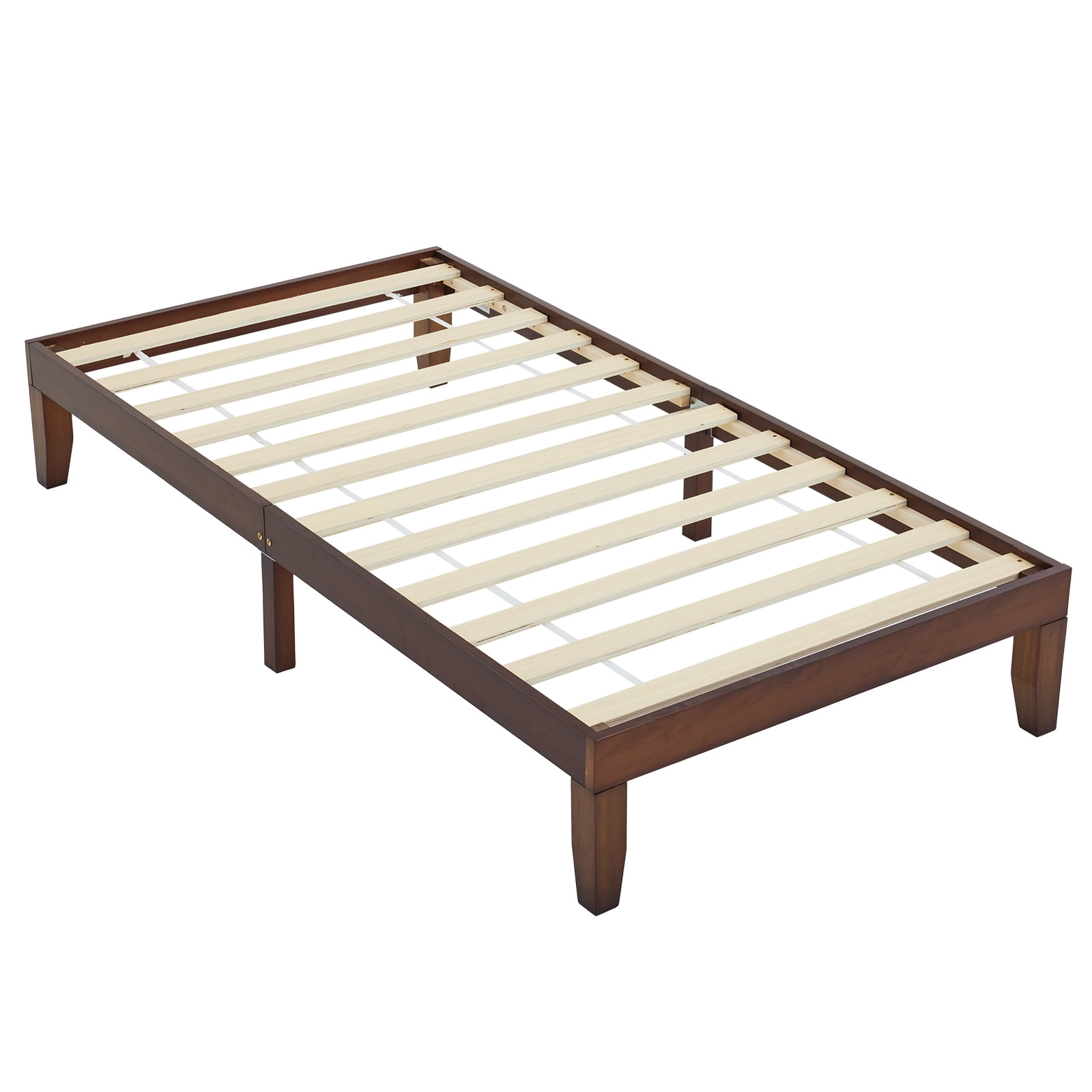 12 Inches Wood Platform Bed Frame Twin Size, Solid Wood Mattress ...