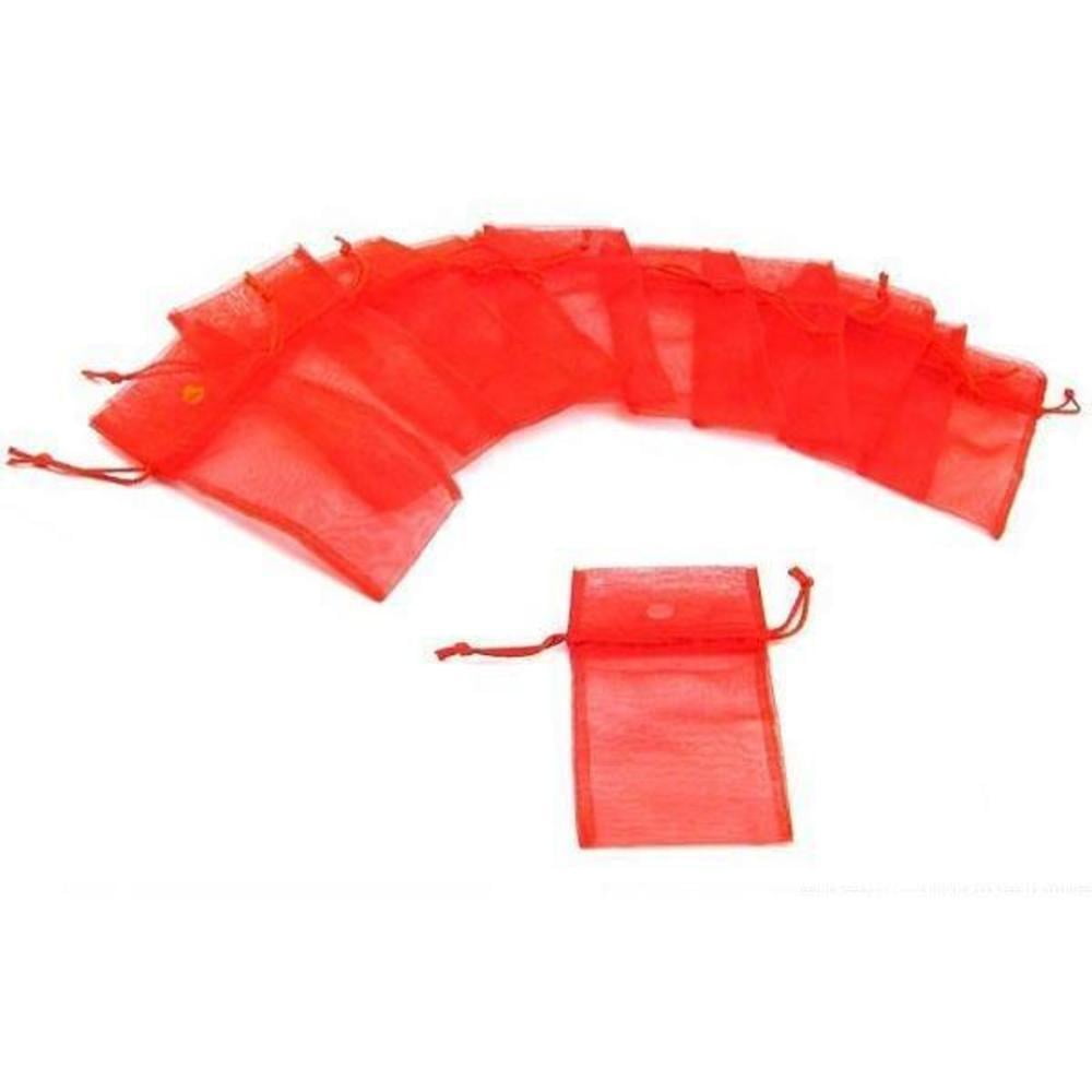 12 Jewelry Red Organza Drawstring Pouches Gift Bags 3x4" - Walmart.com