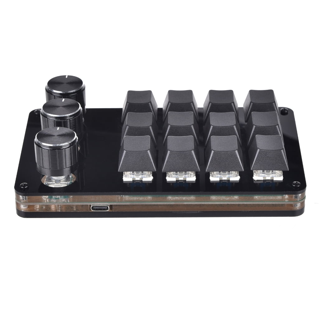 12 Key Macro Programmable Keyboard Mini Mechanical Gaming Macro Keyboard 3 Knob KeyPad Hot Swap ...