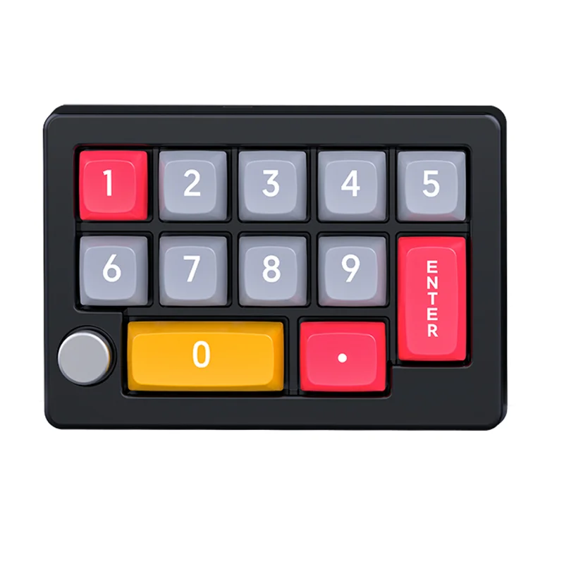 12 Key Programming Macro Keyboard with Knobs 7 Color RGB Mini ...