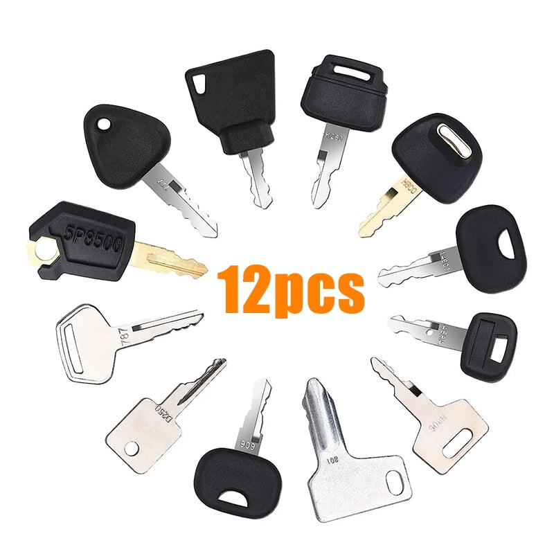 12 Keys Heavy Equipment Construction Ignition Key For Caterpillar Jcb ...