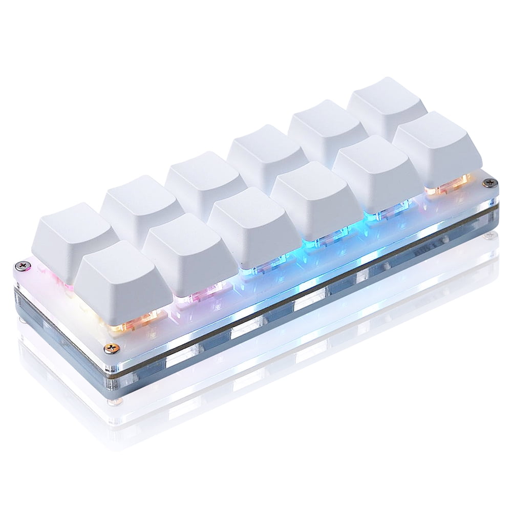 12 Keys Mini Mechanical Gaming Keyboard One Handed Keypad USB-C Wired ...