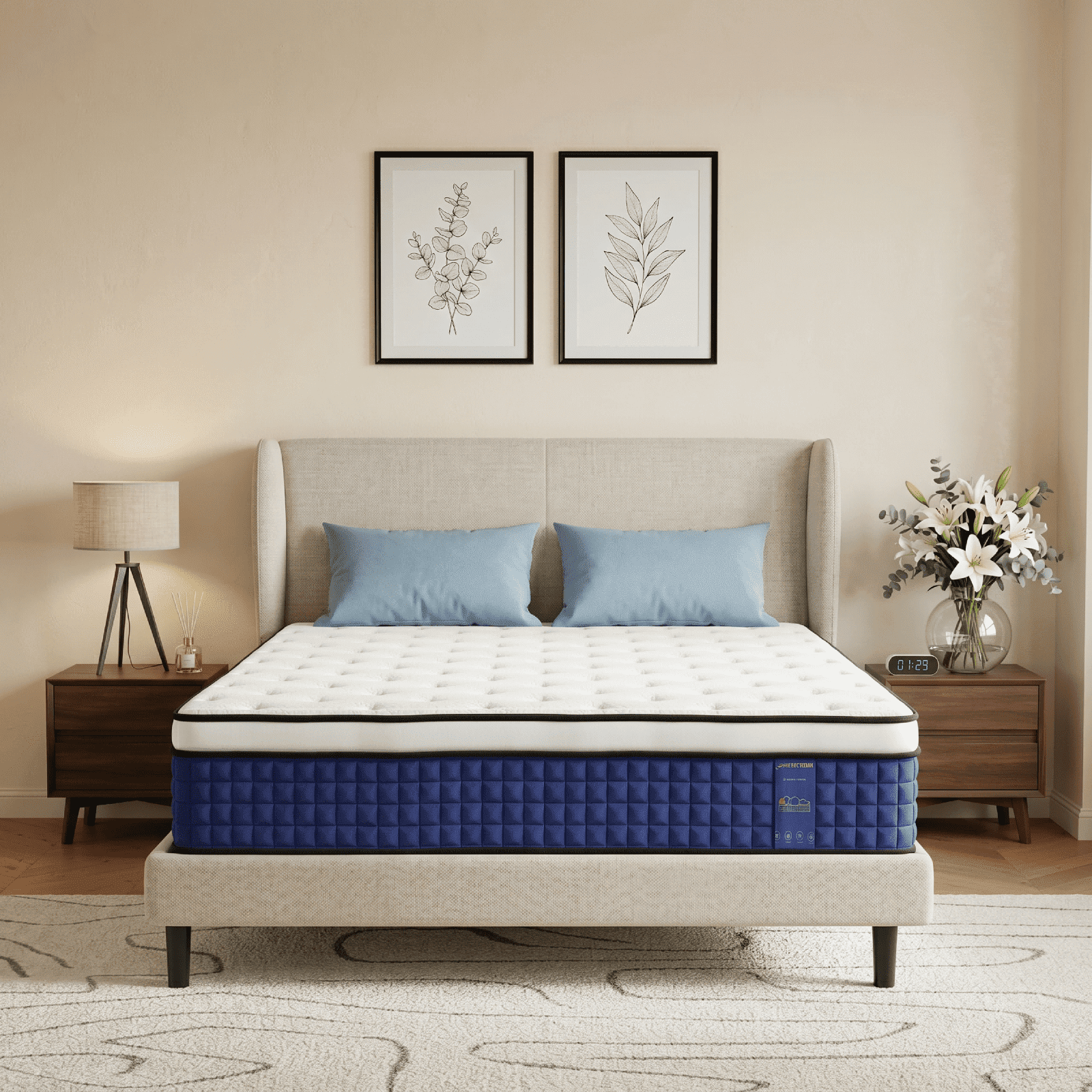 12" King Hybrid Mattress in a Box, Memory Foam & Individual Pocket ...