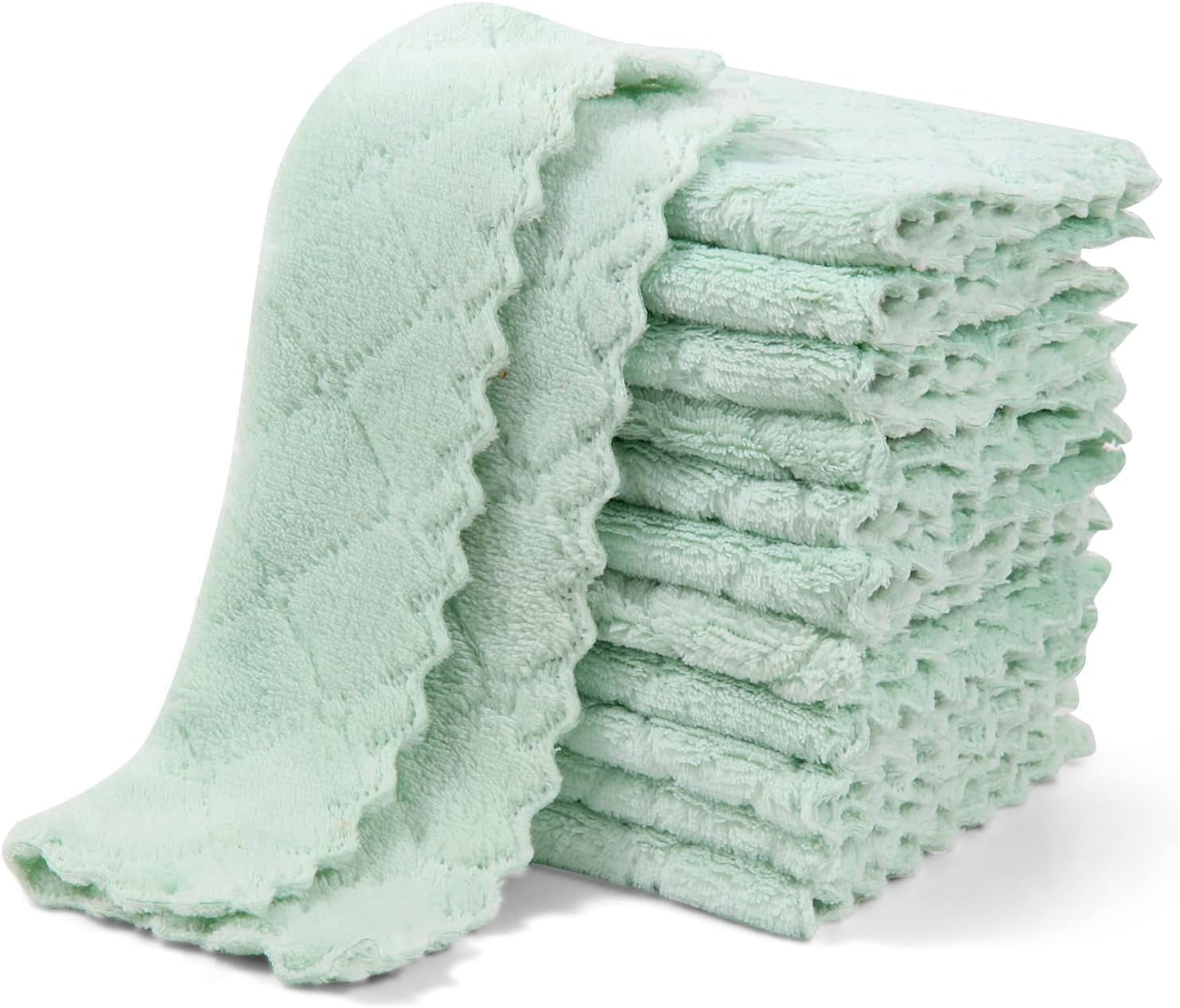 12 Kitchen Dish Cloths, Soft Absorbent Quick Drying Dish Towels ...