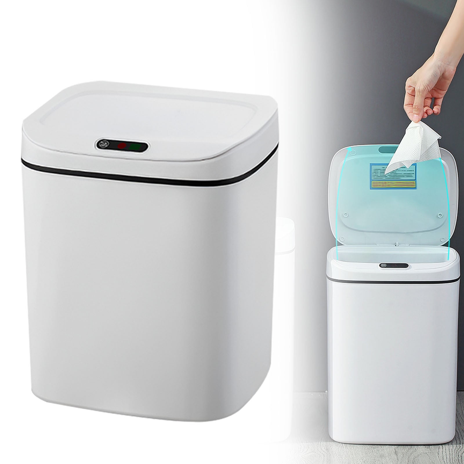 12 L Kitchen Trash Can with Lid for Dorm,Garbage Can with Touch-Free ...