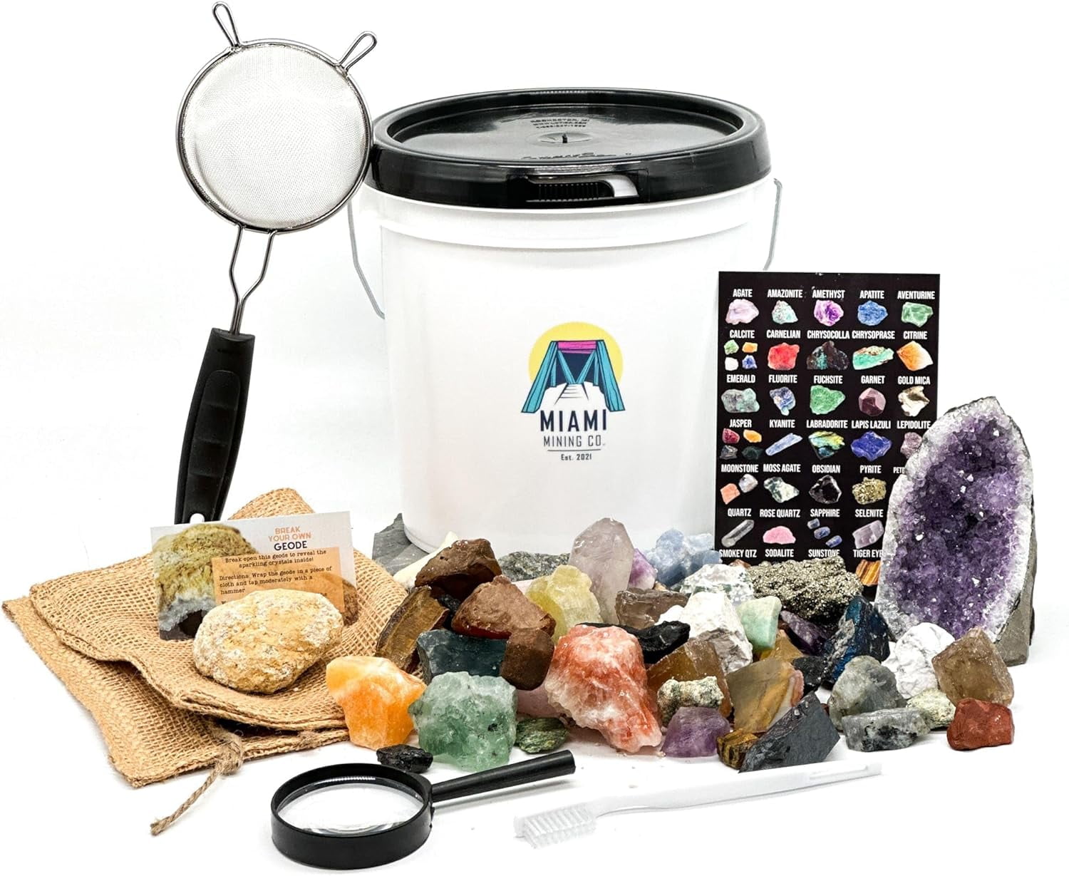12 LBS Gem Mining Bucket - Ultimate Gemstone Discovery Kit with Tools ...