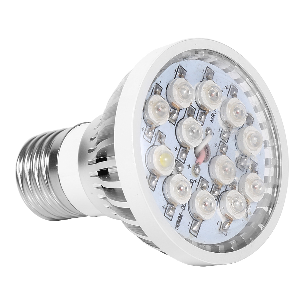 12 LED Grow Light Bulb, 85-265V, 24W, E27 Base, Hydroponic Plant Growth ...