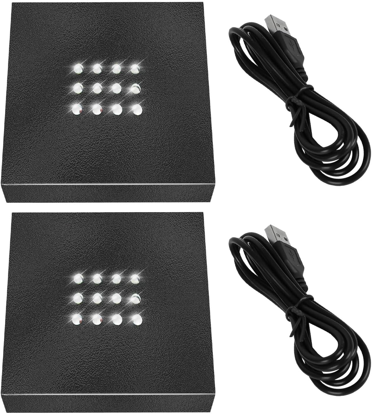 12 LED Light Stand Base, USB/Battery LED Crystal Display Base Stand ...