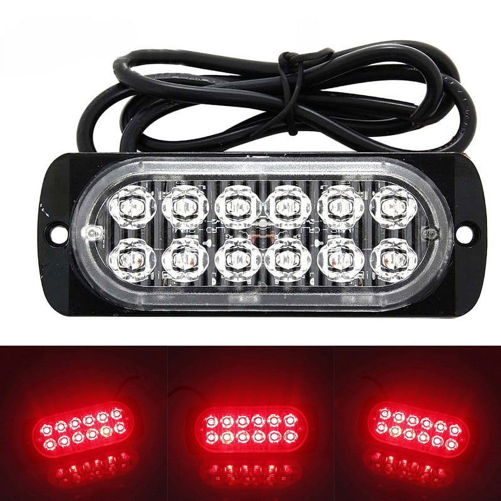 12 LED Off-Road Work Light Bar,Red Safety Fog Lamp for Trucks,36W ...