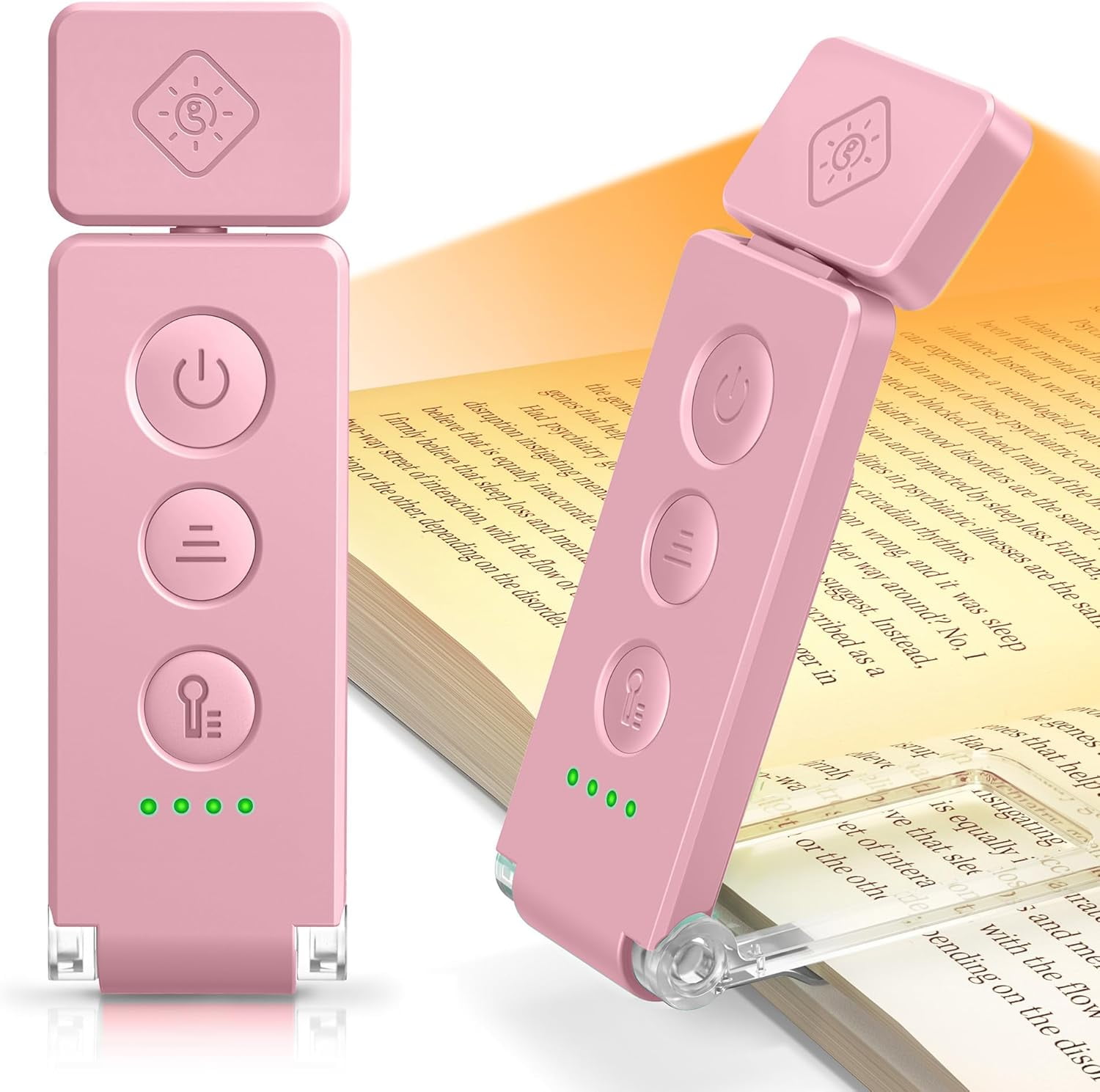 12 LED Rechargeable Book Light, Clip-on Reading Light with 5 Colors & 5 ...