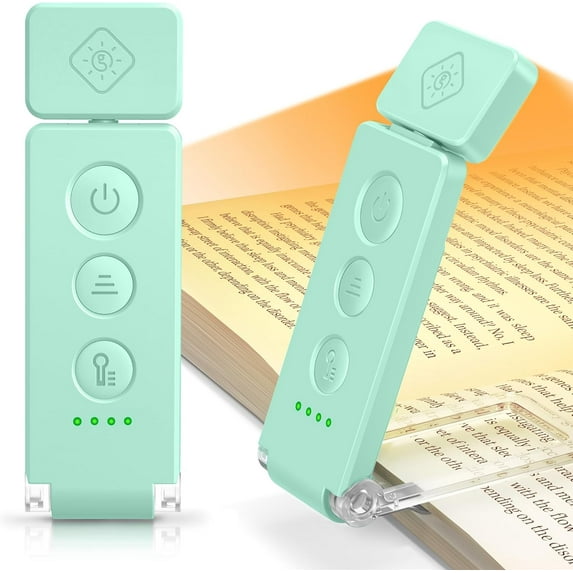12 LED Rechargeable Book Light, Clip-on Reading Light with 5 Colors ...