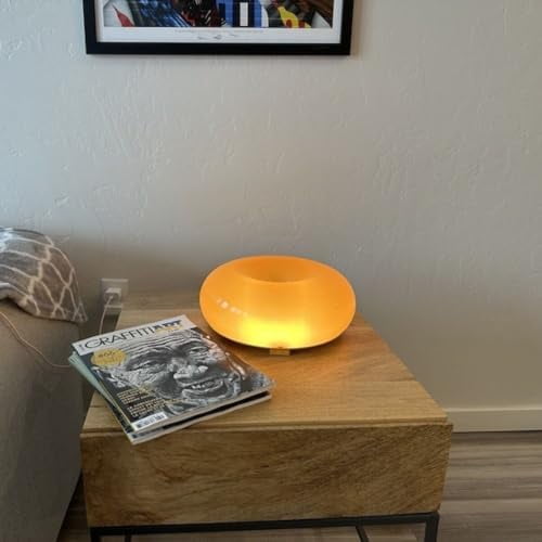 12" LED Table Lamp, Donut Orange Glass, Round Lamp, Bedside Table Lamp ...