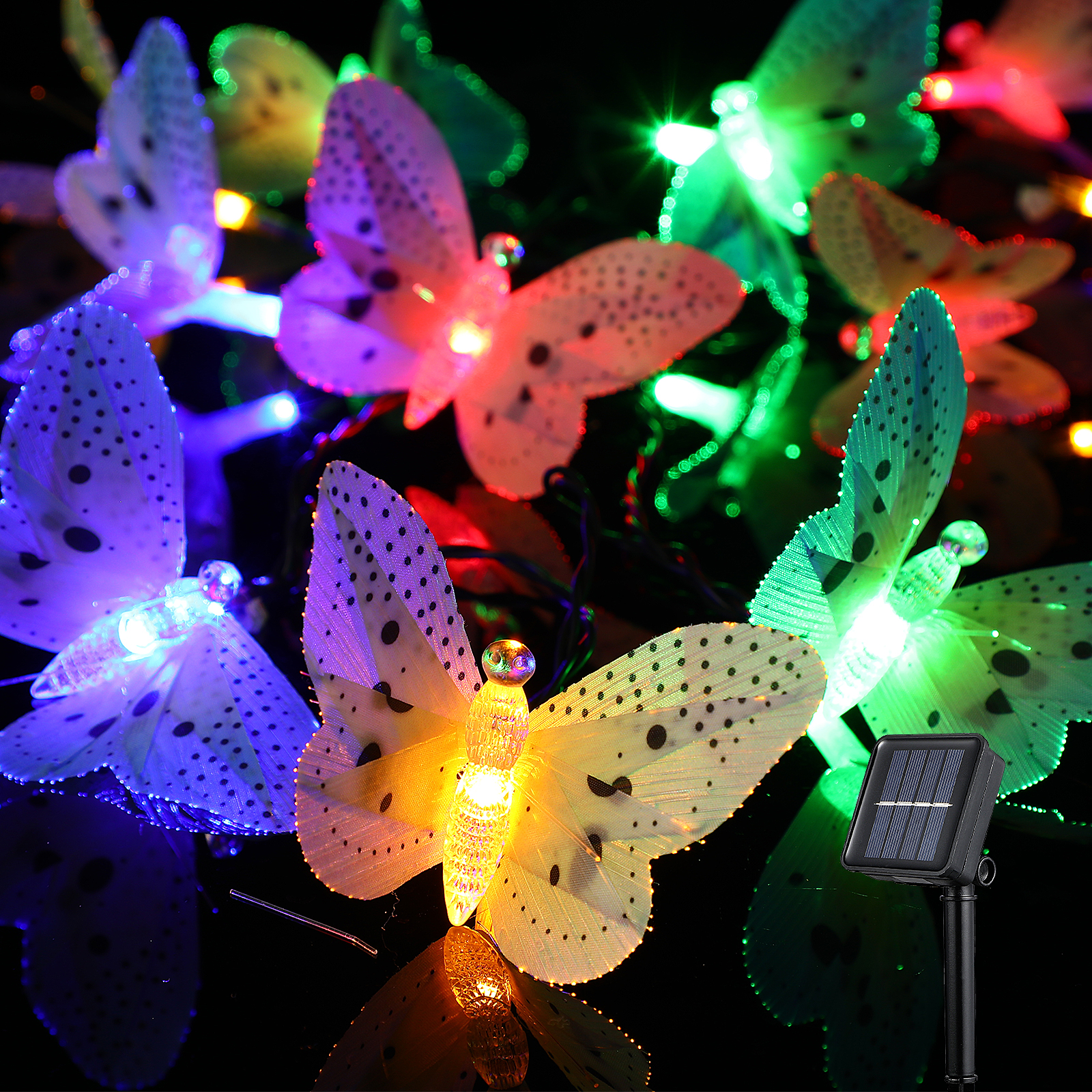12 LEDs Solar Light Outdoor Butterfly Lights Waterproof - Walmart.com