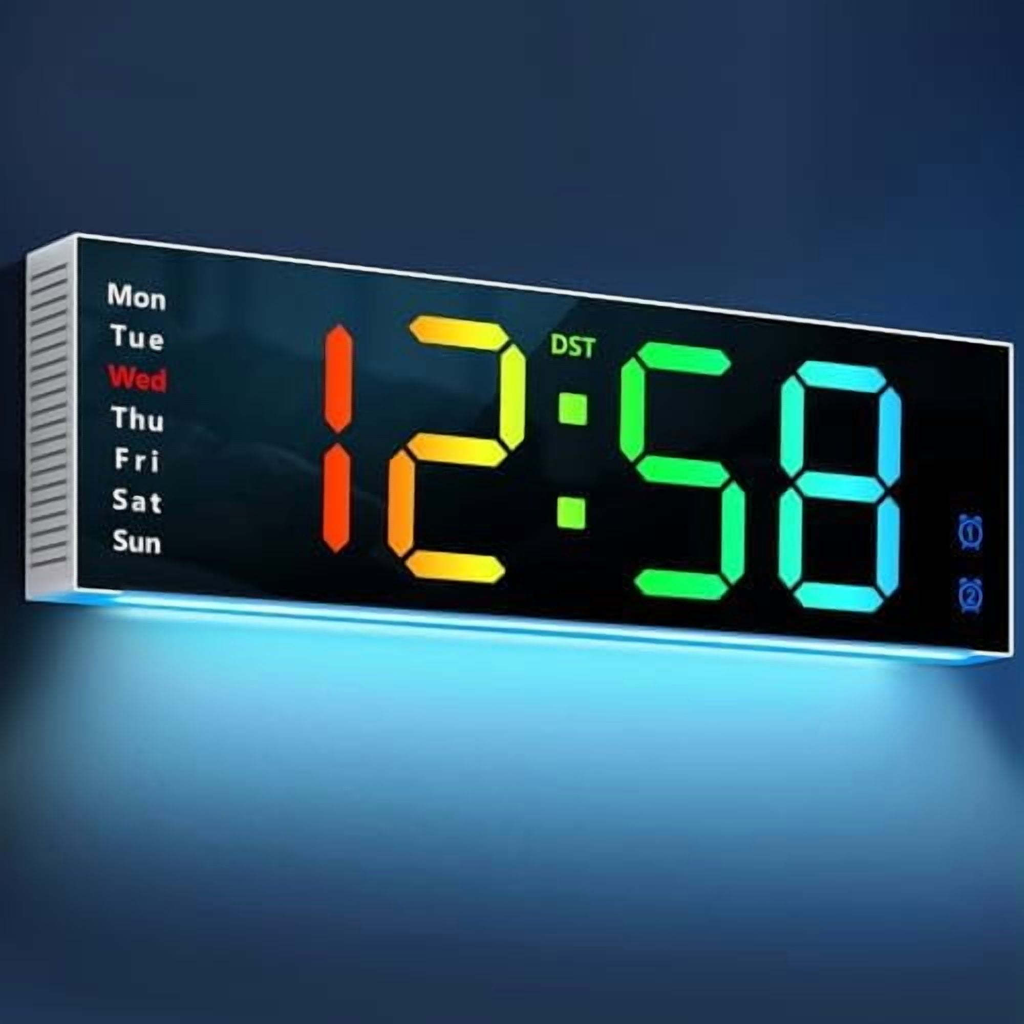 12" Large Digital Wall Mount Clock, Digital Clock with Remote Control ...