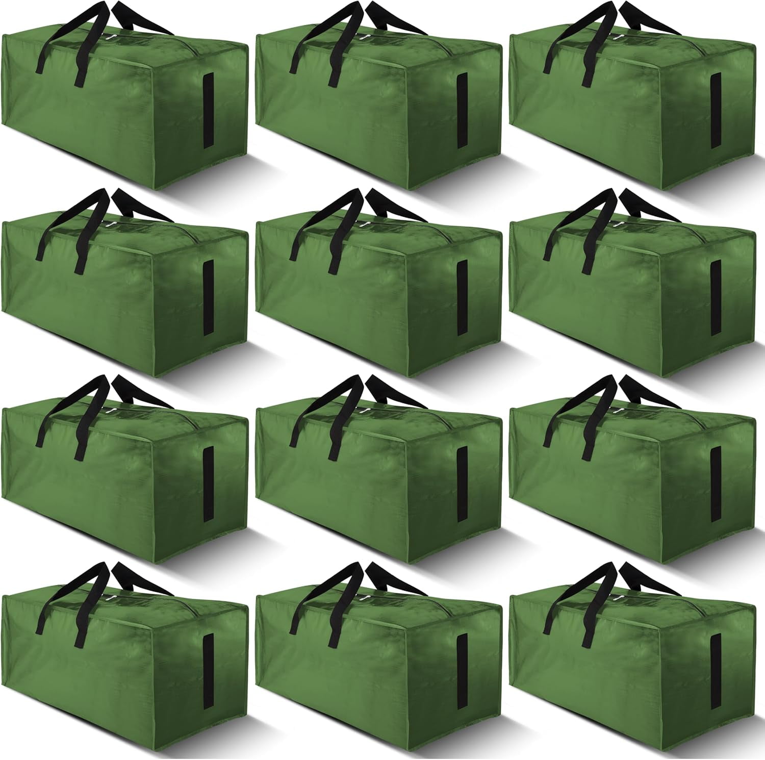 12 Large Moving Bags with Zippers & Carrying Handles - Water-Resistant ...